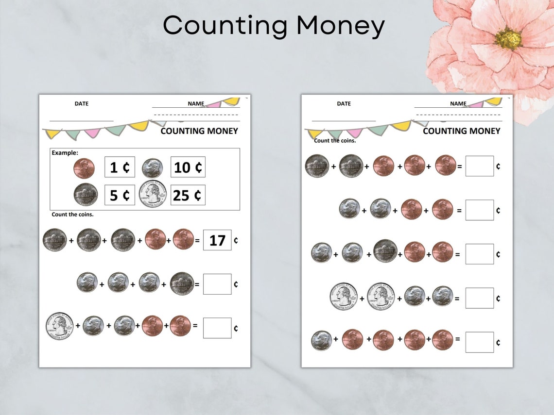 Worksheets for 1st Grade Math Writing Numbers Measuring | Etsy
