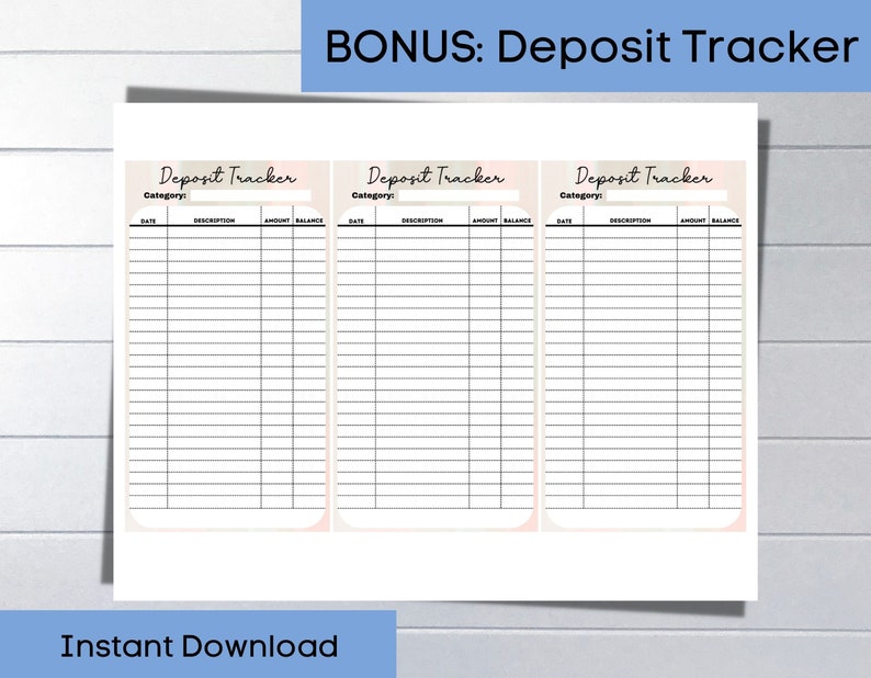 Money Placeholders Printable for A6 Budget Binders, Cash Envelope ...