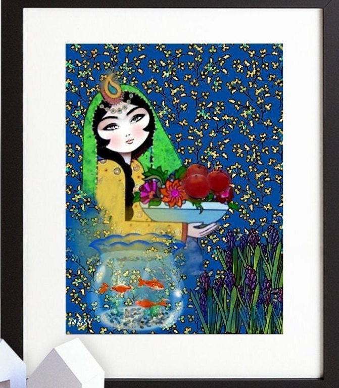 Persian Qajar Art Iranian Wall Decor 7sin Persian Modern Art - Etsy