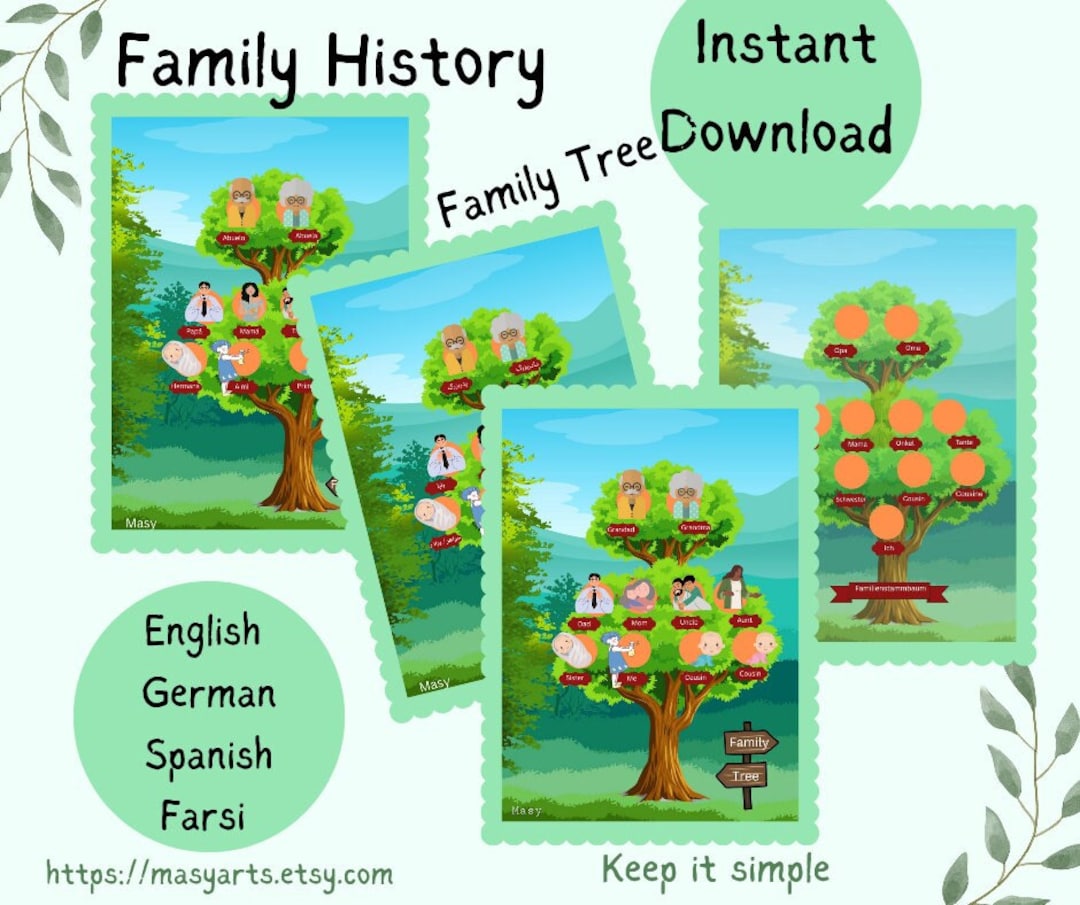 Family Tree Print: Family History Poster (digital Download) - Etsy