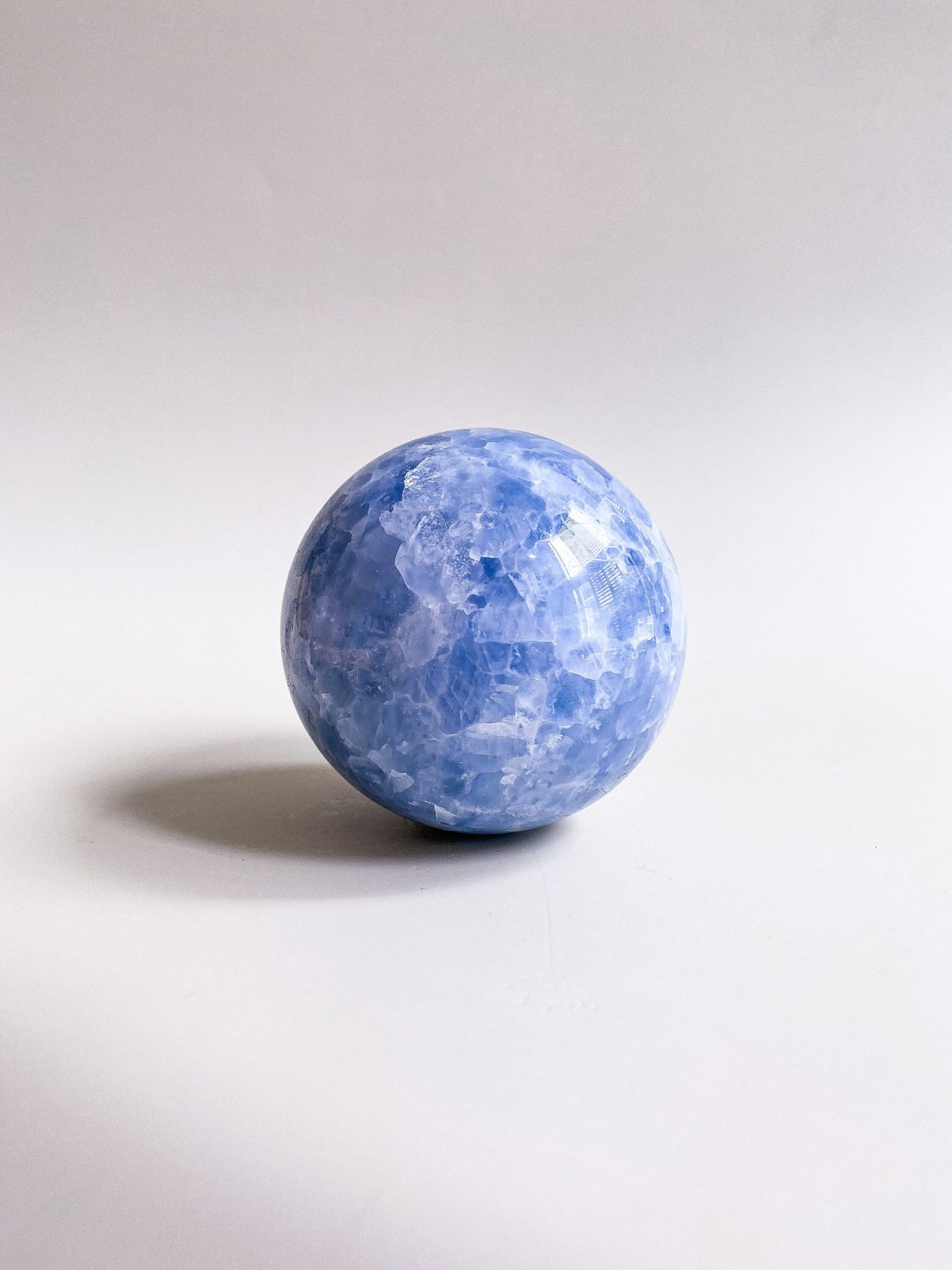 8CM // High Quality Blue Celestite Crystal Sphere Polished Stone ...