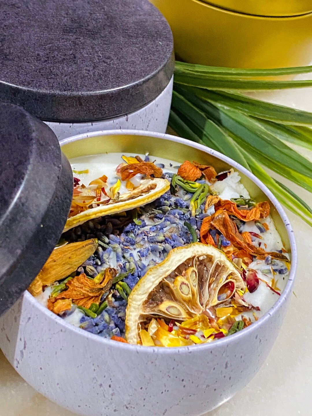 Relax Reset Rewind Candle Sage Lavender & Vanilla Energized Crystals ...