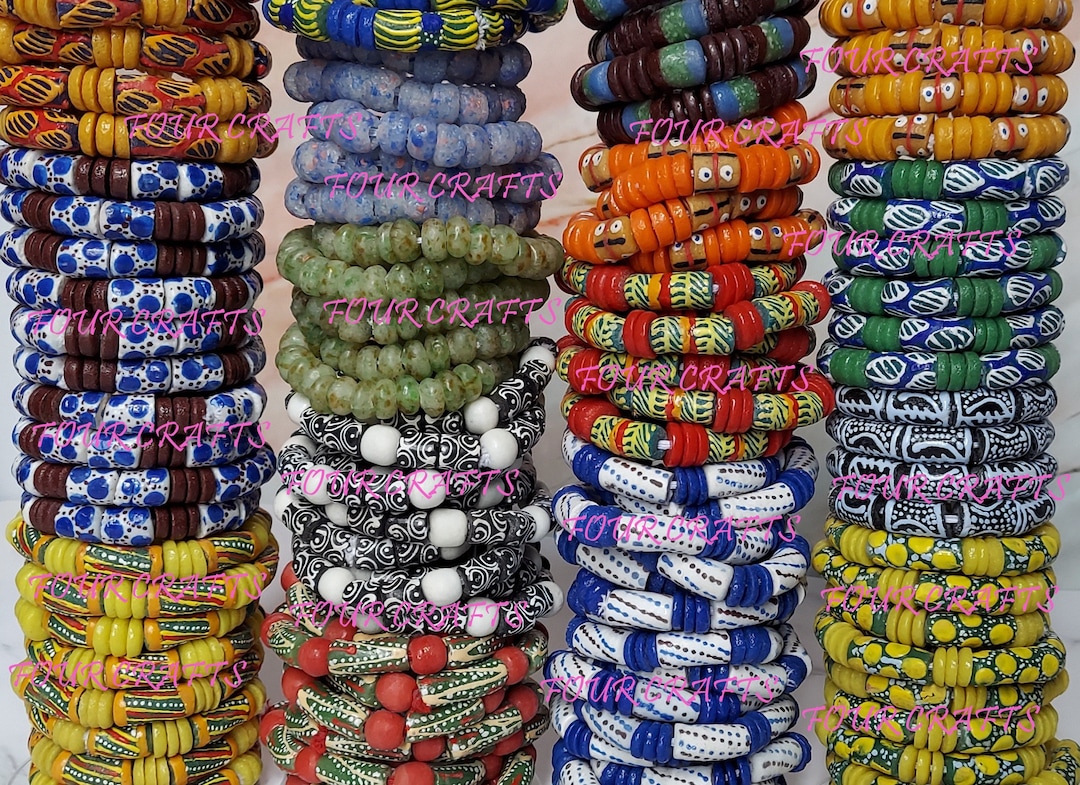 Ghanaian Krobo Ceremonial Glass Beads Bracelets - Etsy