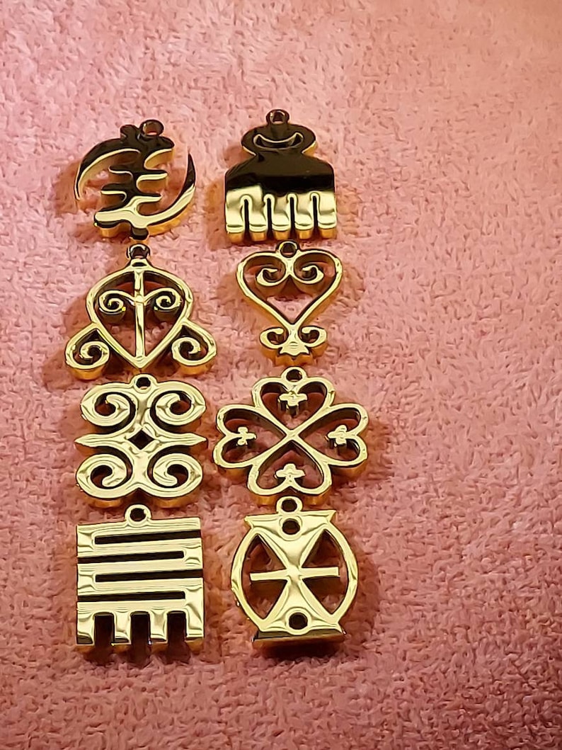18K Gold Plated Akan Adinkra Sankofa Charms - Etsy