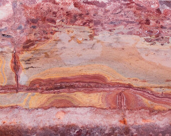 Lapidary Slab Red, Yellow and Tan Banded Wonderstone Rhyolite - Etsy