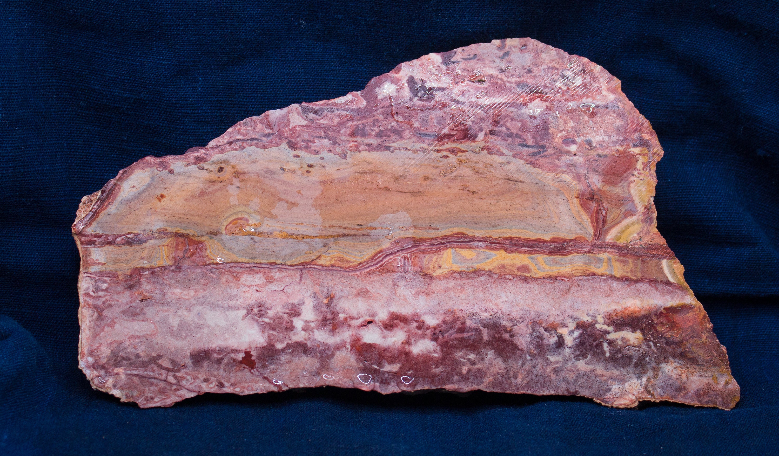Lapidary Slab- Red, Yellow and Tan Banded Wonderstone Rhyolite - Etsy