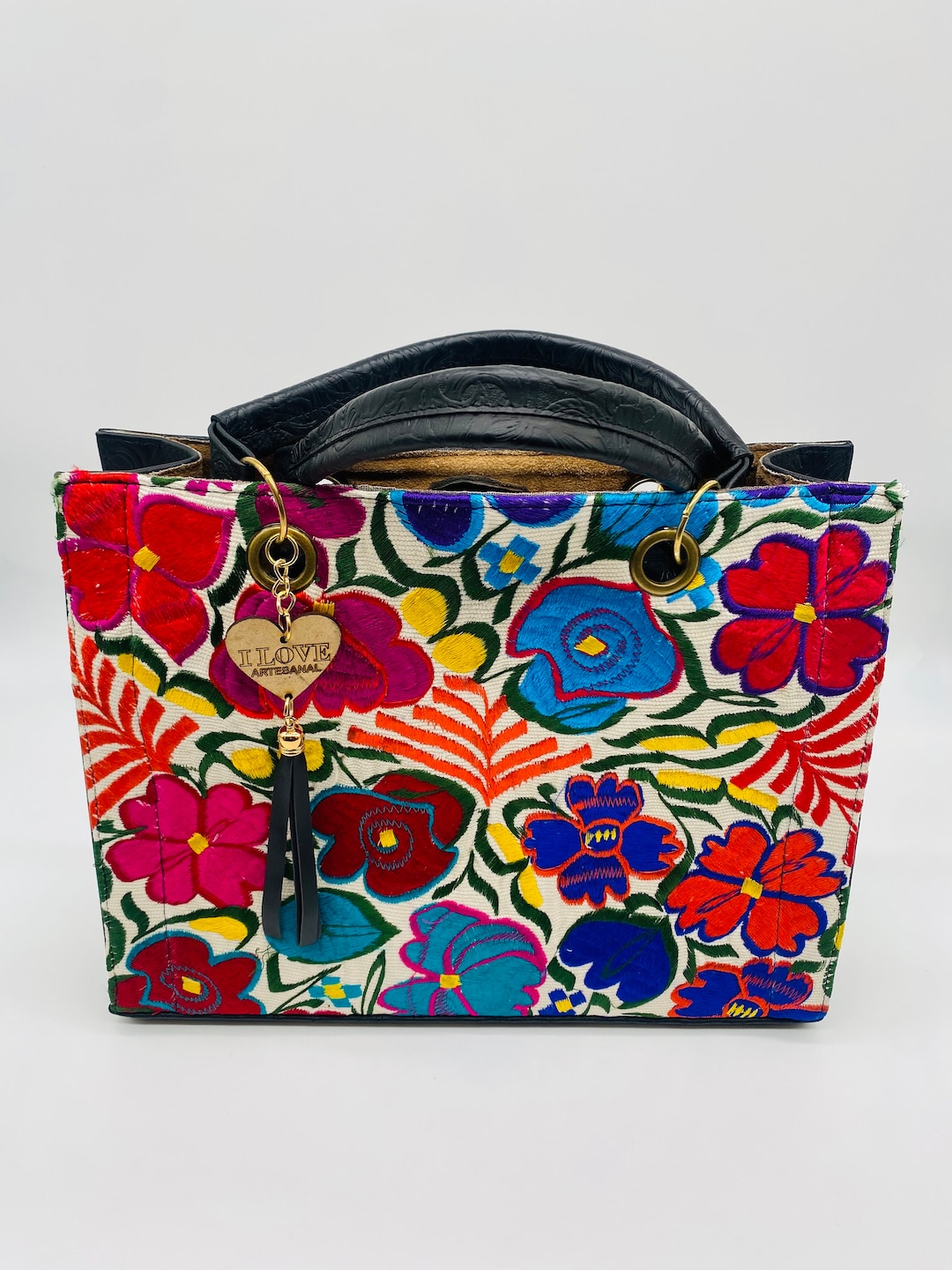 Tooled Mexican Hand Bag- Artisanal Purse- Mexican Purse- Leather ...