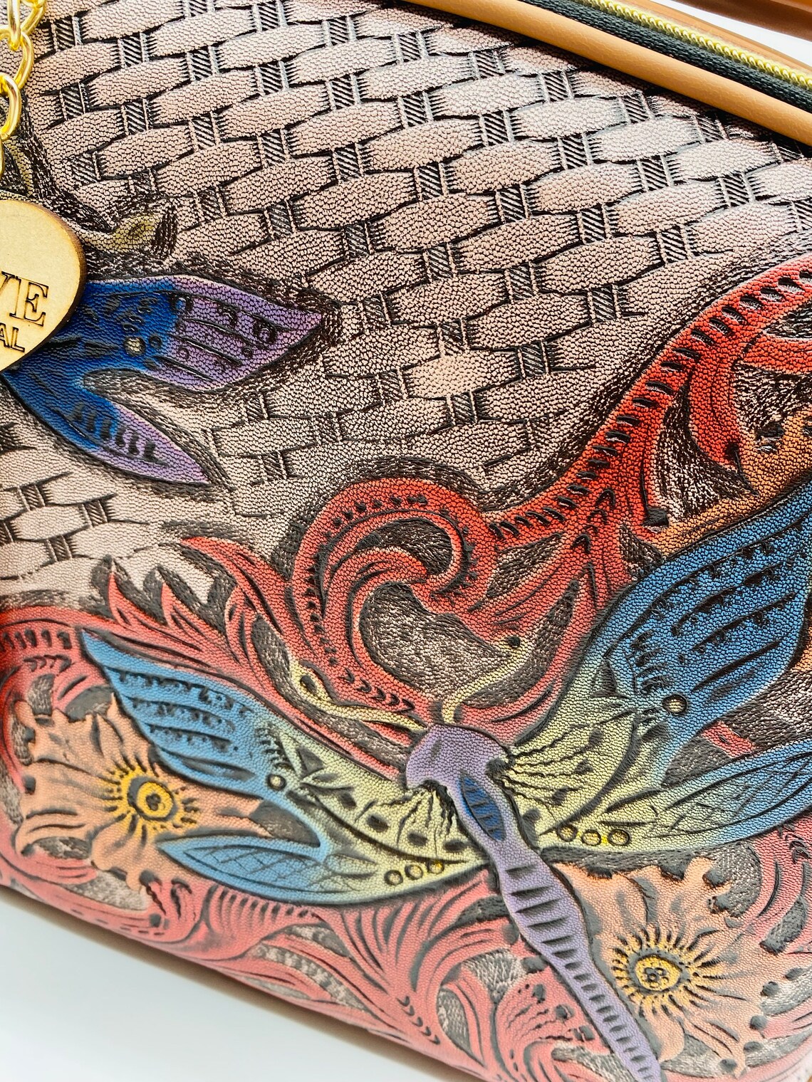 Tooled Mexican Hand Bag- Artisanal Purse- Mexican Purse- Leather ...