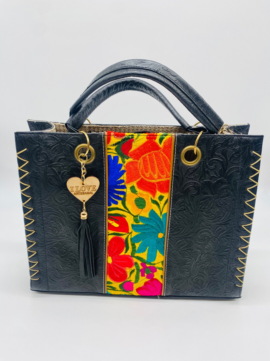 Tooled Mexican Hand Bag Artisanal Purse Mexican Purse Leather Crossbody ...