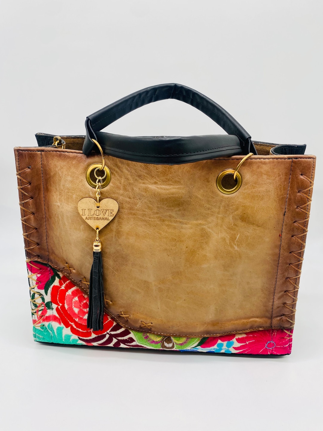 Tooled Mexican Hand Bag- Artisanal Purse- Mexican Purse- Leather ...