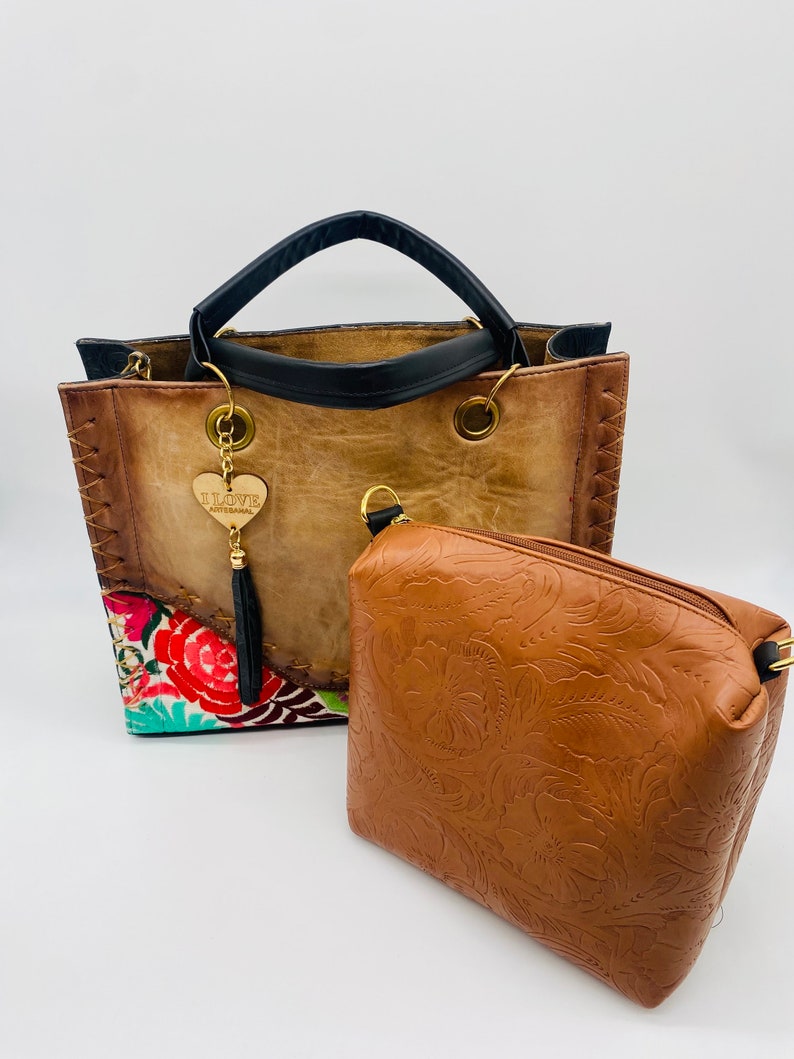 Tooled Mexican Hand Bag Artisanal Purse Mexican Purse Leather Crossbody ...