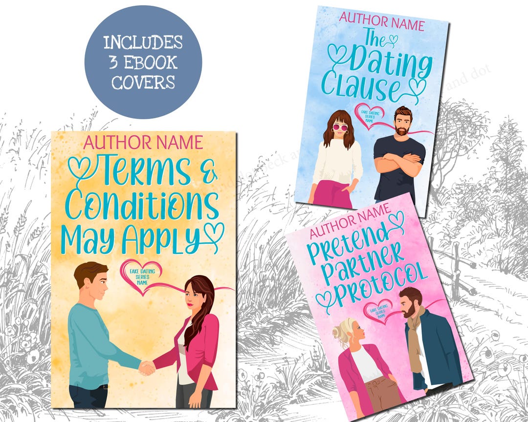 Romance Ebook Cover Set: Contemporary Rom-com Design (3 Premade Covers ...