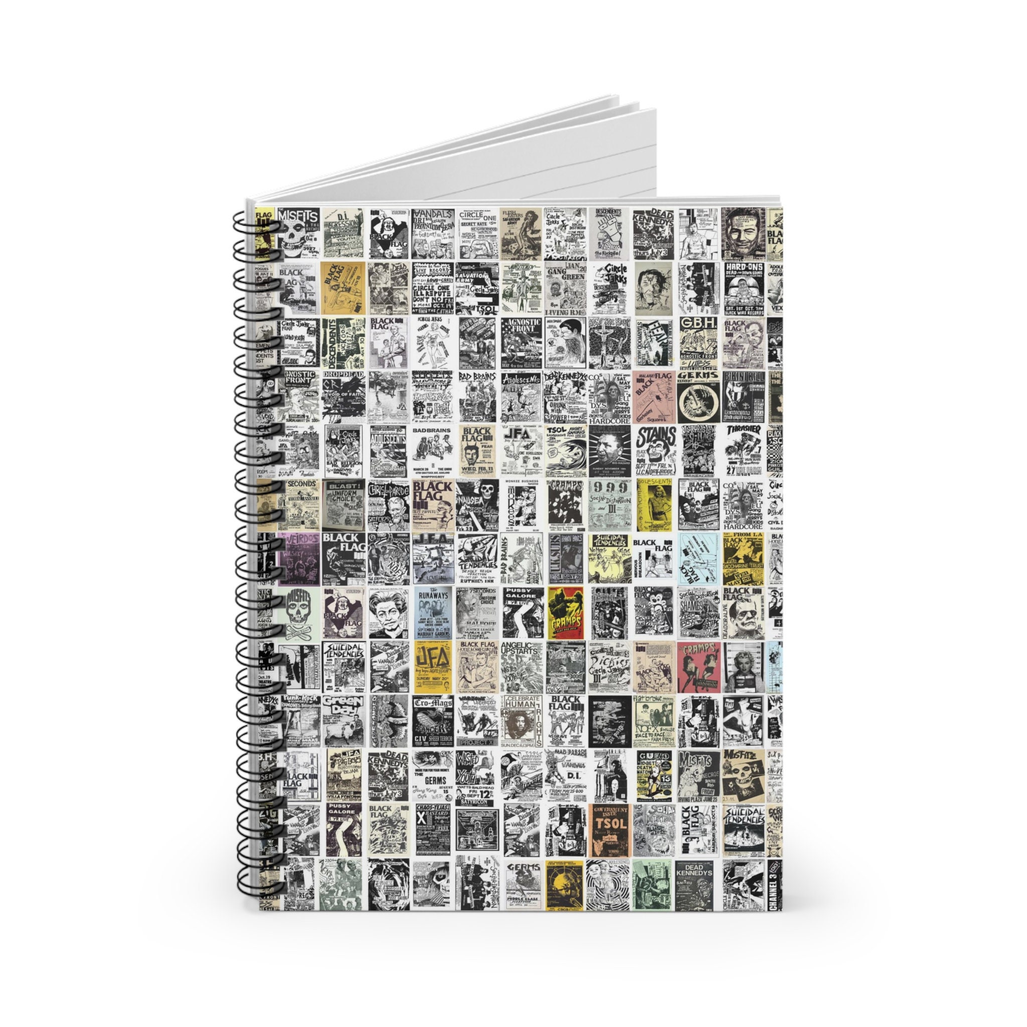 Punk Rock Flyers - Spiral Notebook - Ruled Line - Etsy