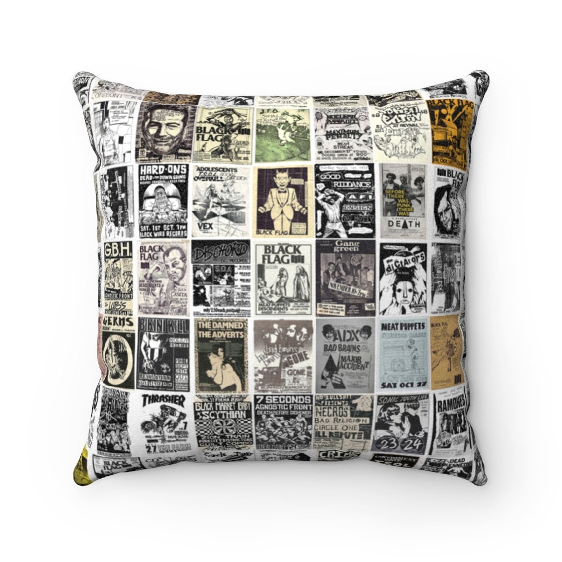 Punk Flyers Faux Suede Square Pillow - Etsy