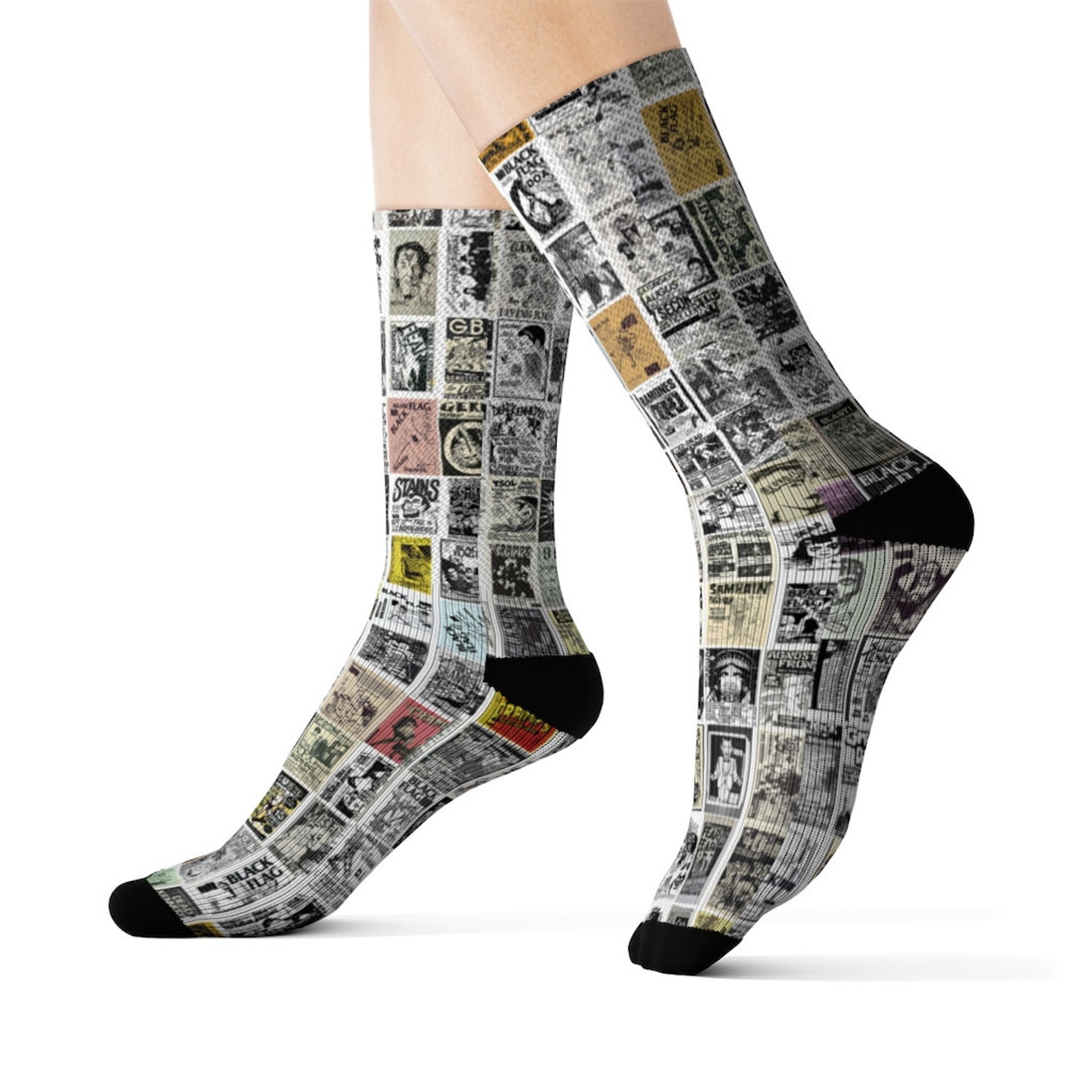1980's Punk Rock Socks | Punk Band Flyers - Etsy