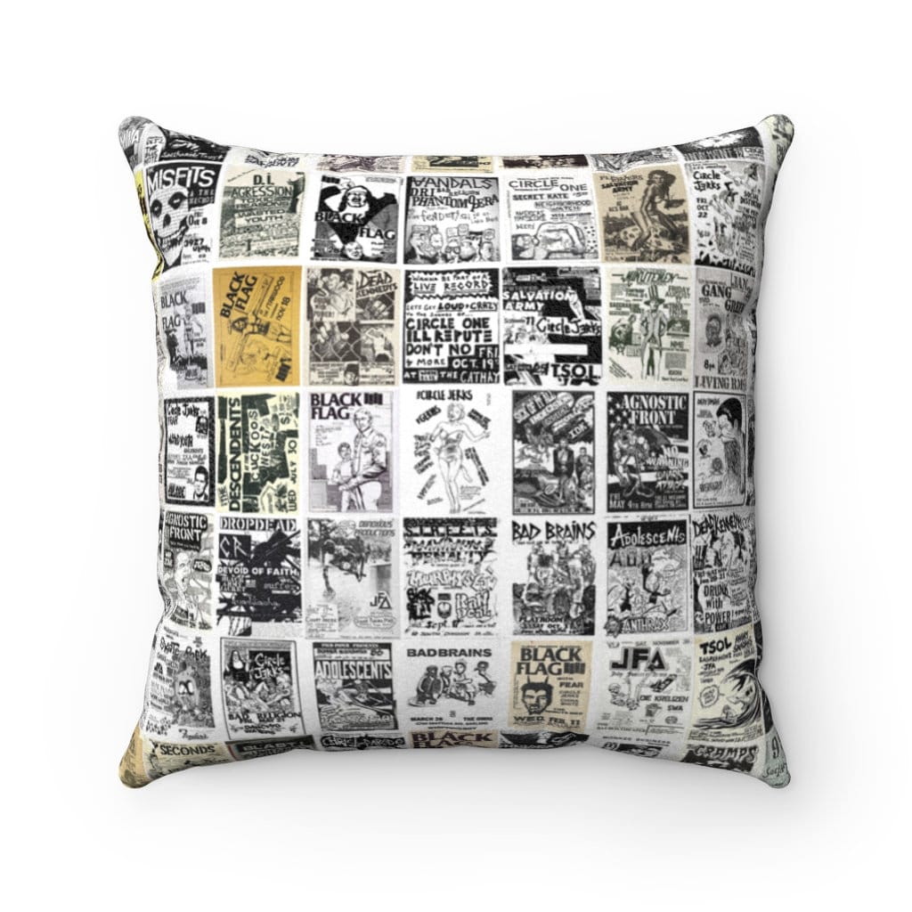 Punk Flyers Faux Suede Square Pillow - Etsy