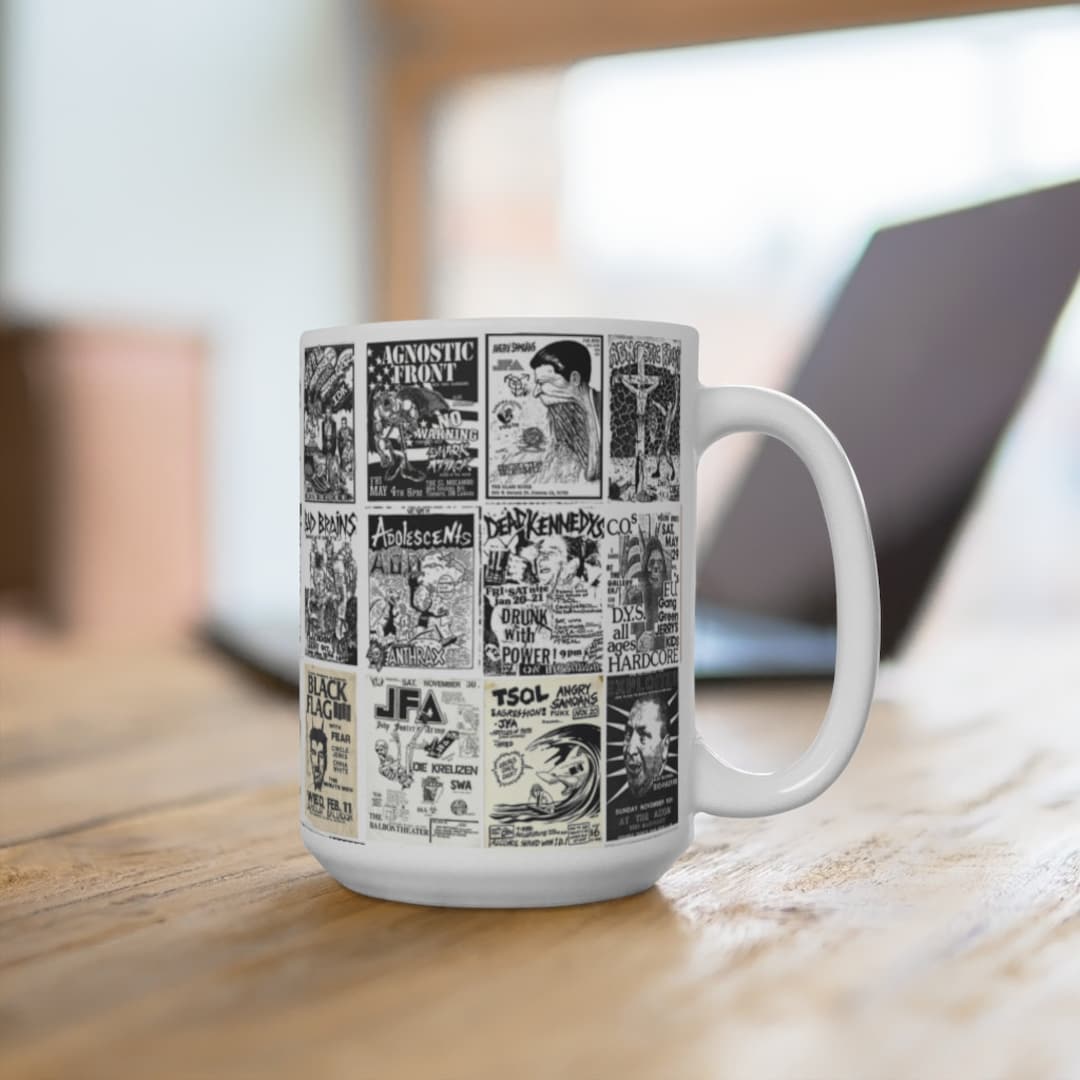 Punk Flyers White Ceramic 15oz Coffee Mug - 2nd Edition - Etsy