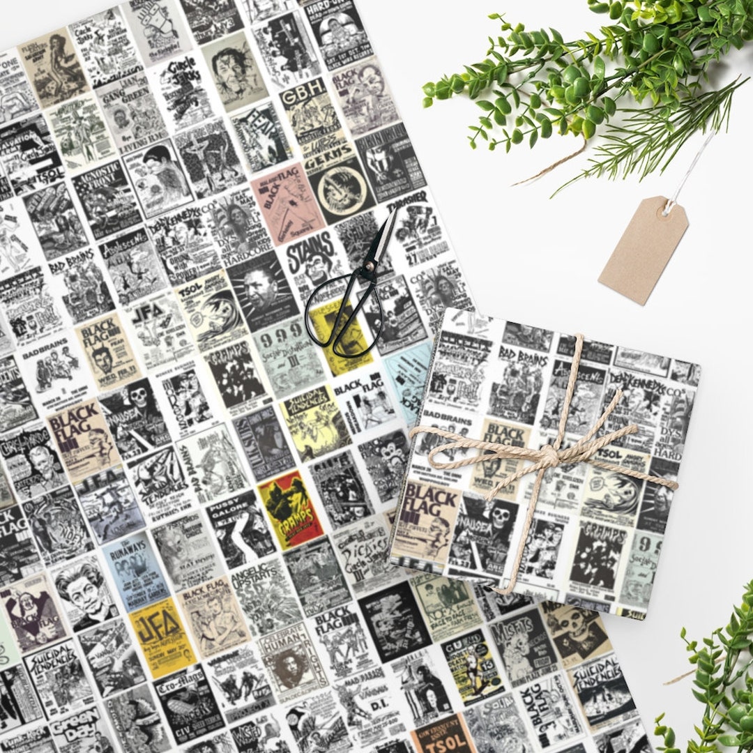 Punk Rock Flyer Christmas Wrapping Paper - Etsy