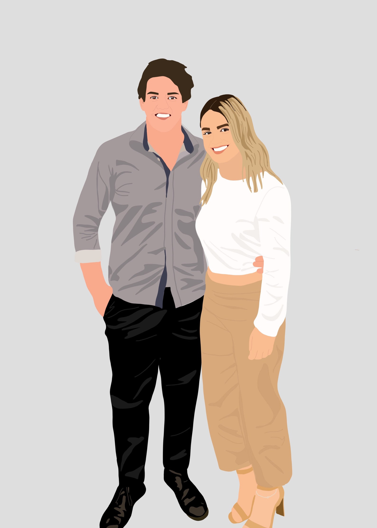 Personalised Couple Digital Portrait Illustration / - Etsy