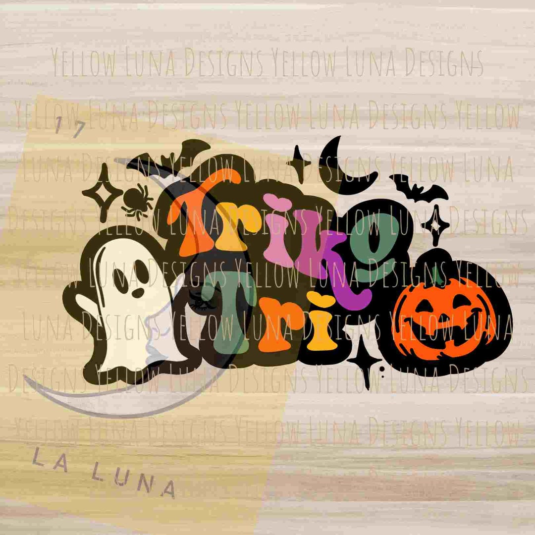 SPOOKY Kids Triko Tri Halloween PNG and SVG - Etsy
