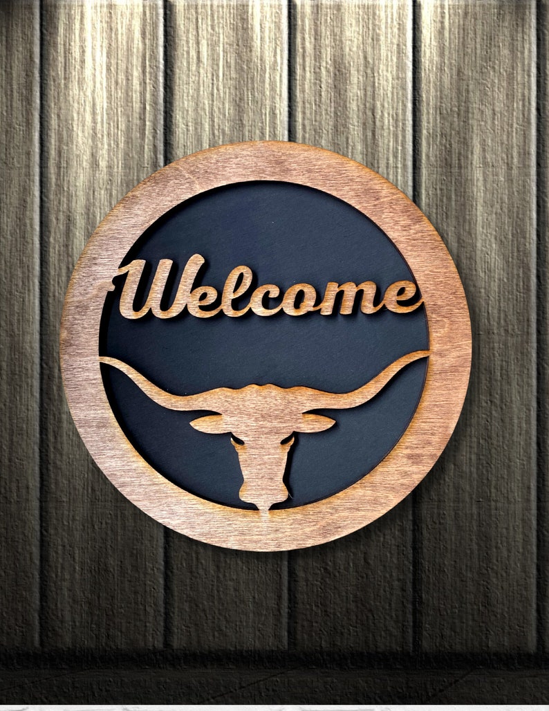 Bull Head Welcome Sign SVG- INSTANT DOWNLOAD - Texas - Longhorn - Etsy
