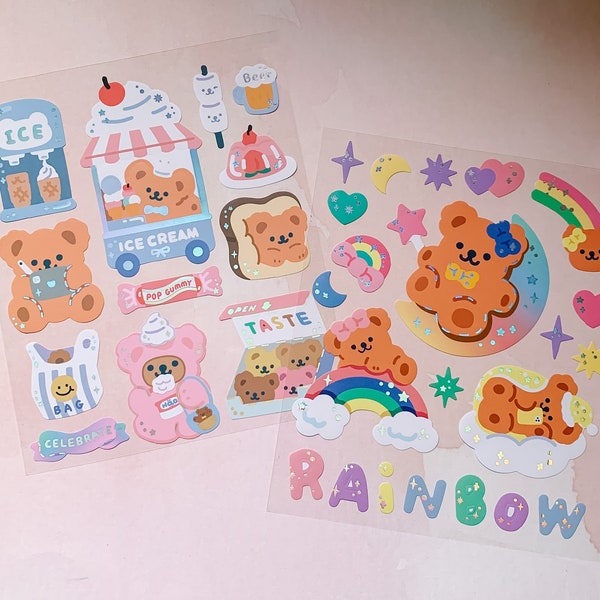 Bear Sticker Sheet - Etsy