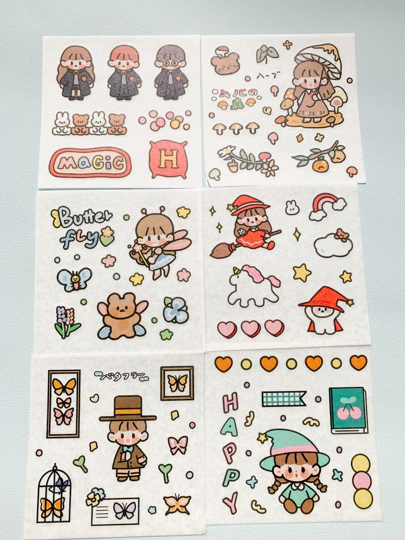 Kawaii Sticker Sheet Set Sticker Sheet Grab Bag Cute Bear - Etsy