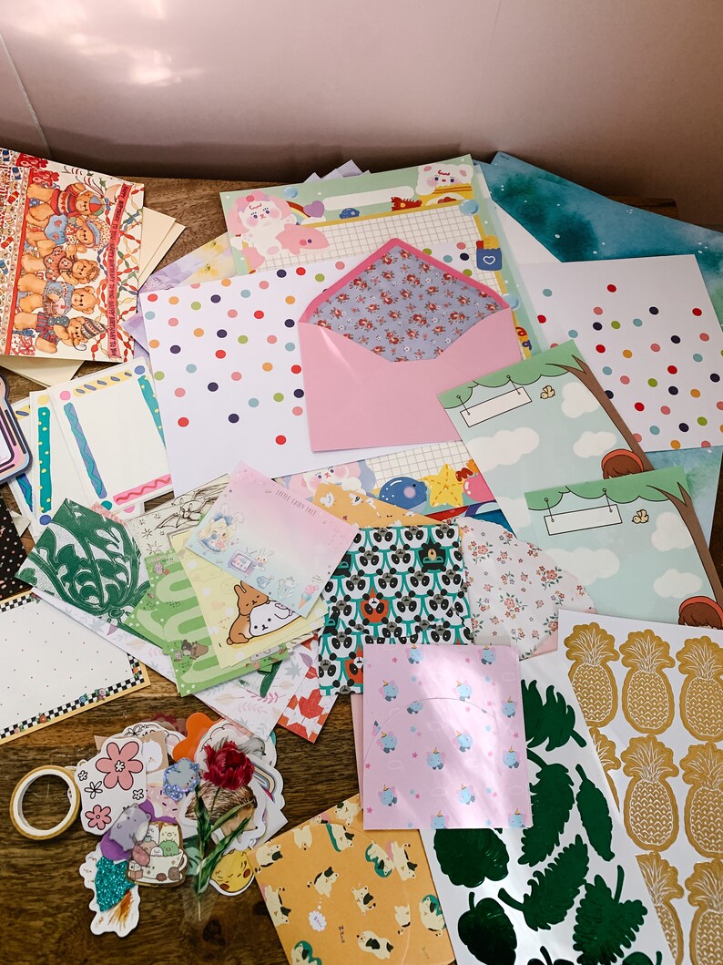 90 Piece Stationery Grab Bag Cute Letter Set Pen Pal - Etsy