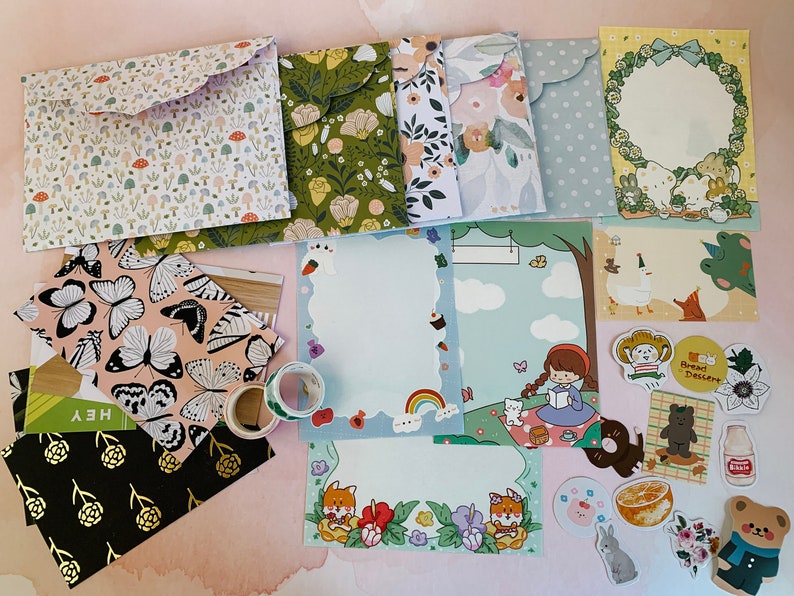 Handmade Pen Pal Kit Cute Stationery Set Letter Writing | Etsy