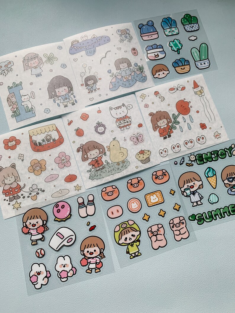 Kawaii Sticker Sheet Set Sticker Sheet Grab Bag Cute Bear - Etsy