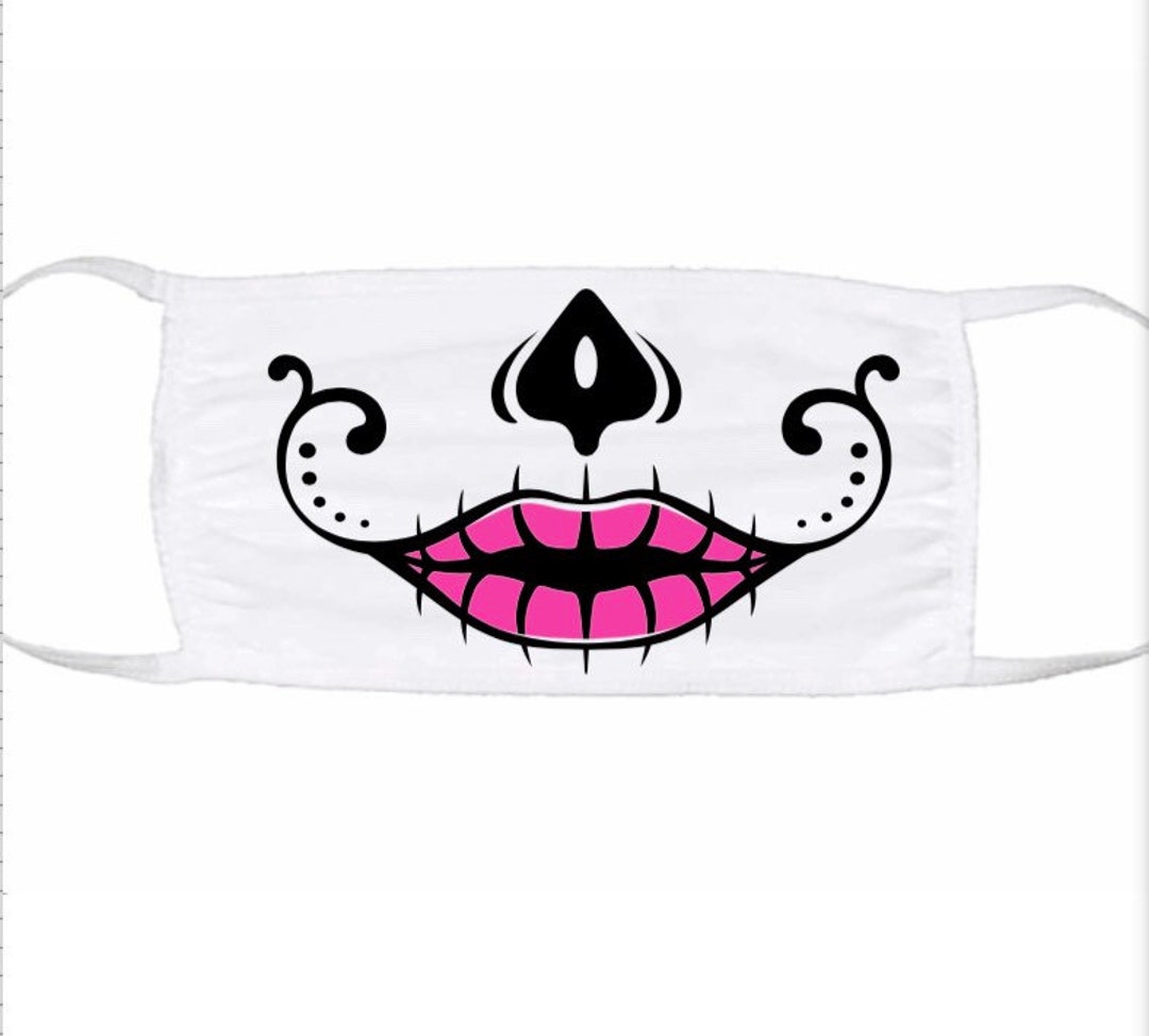 Skeleton Mouth Face Mask | Spooky Face Masks | Halloween | Sugarskull ...