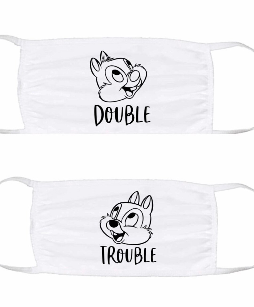 Double Trouble Face Mask Set Disney Face Masks - Etsy