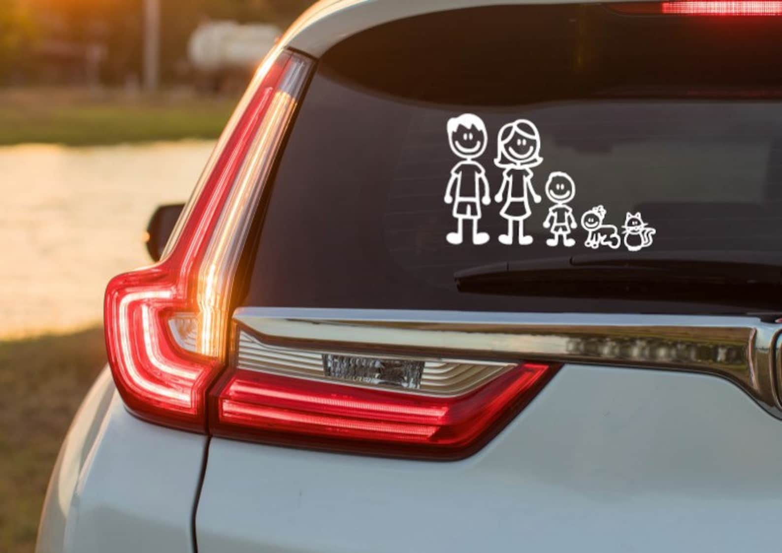 Stick Figure Family Car Decal Sticker - Etsy
