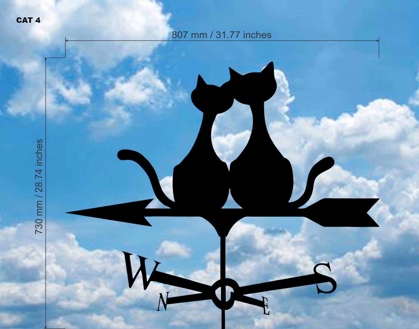 CAT 4 Metal Plasmacut Weathervane Roof Decor Weathercock - Etsy