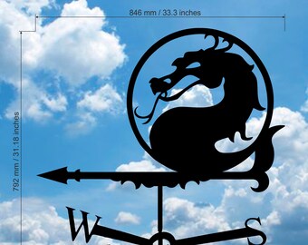 DRAGON Metal Plasmacut Weathervane Roof Decor Weathercock | Etsy