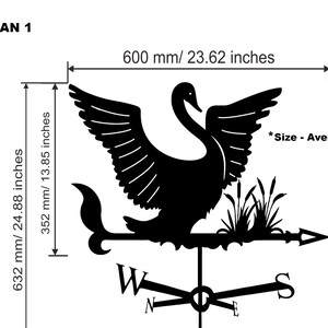 SWAN 1 Metal Plasmacut Weathervane Roof Decor Weathercock - Etsy