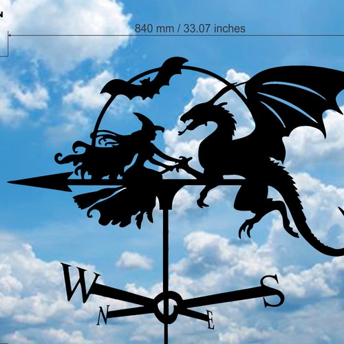 The Dragon Metal Weathervane Weather Vane Metal Decor - Etsy