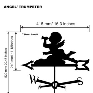 ANGEL/TRUMPETER Metal Plasmacut Weathervane Roof Decor Weathercock - Etsy
