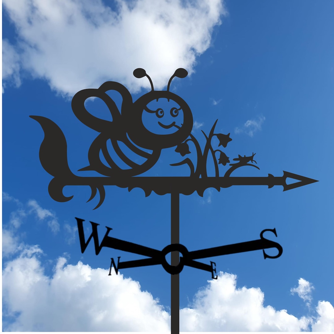 Bee Weathervane – Decorative Metal Garden, Roof, or Fence Wind Vane - Etsy