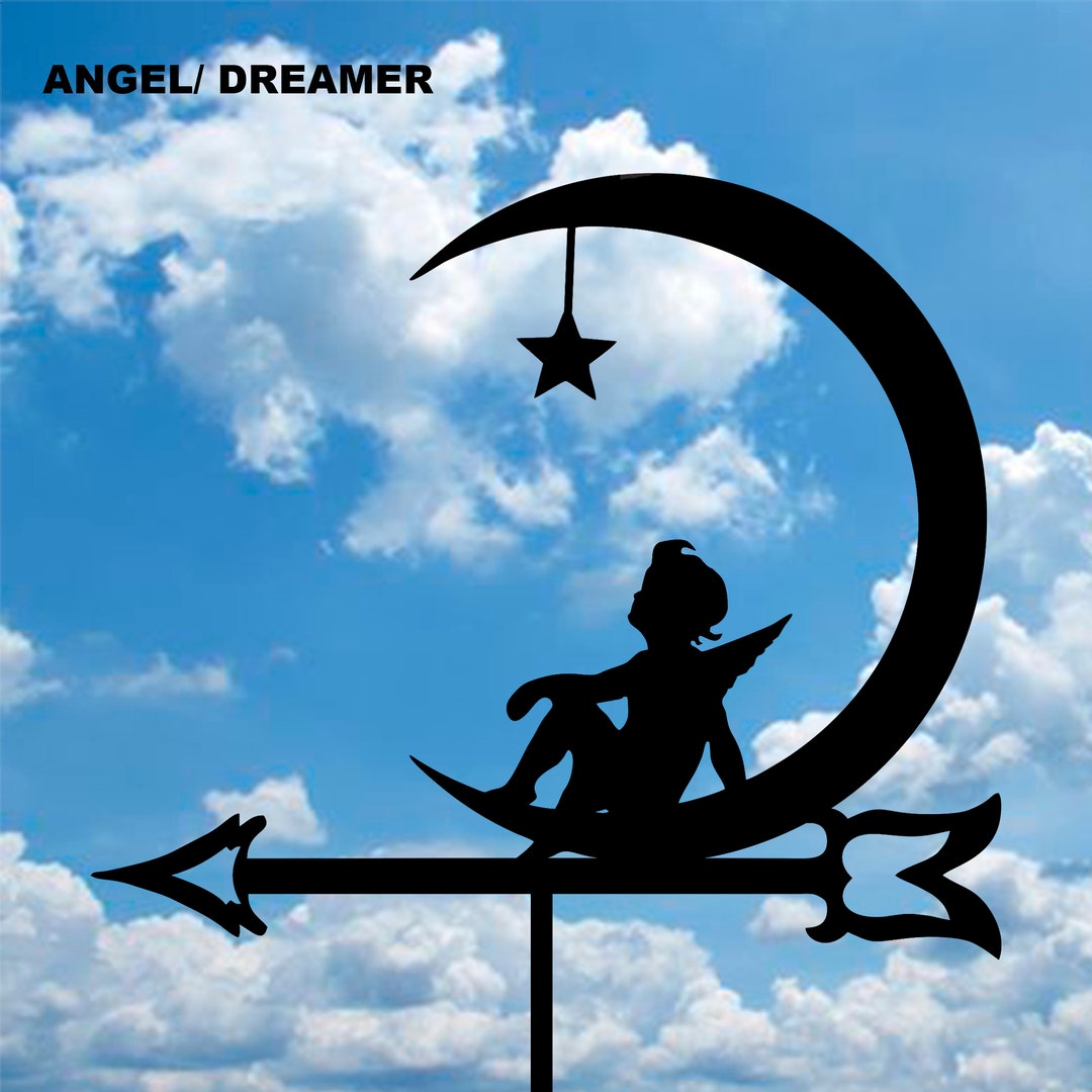 ANGEL/DREAMER Metal Plasmacut Weathervane Roof Decor Weathercock - Etsy