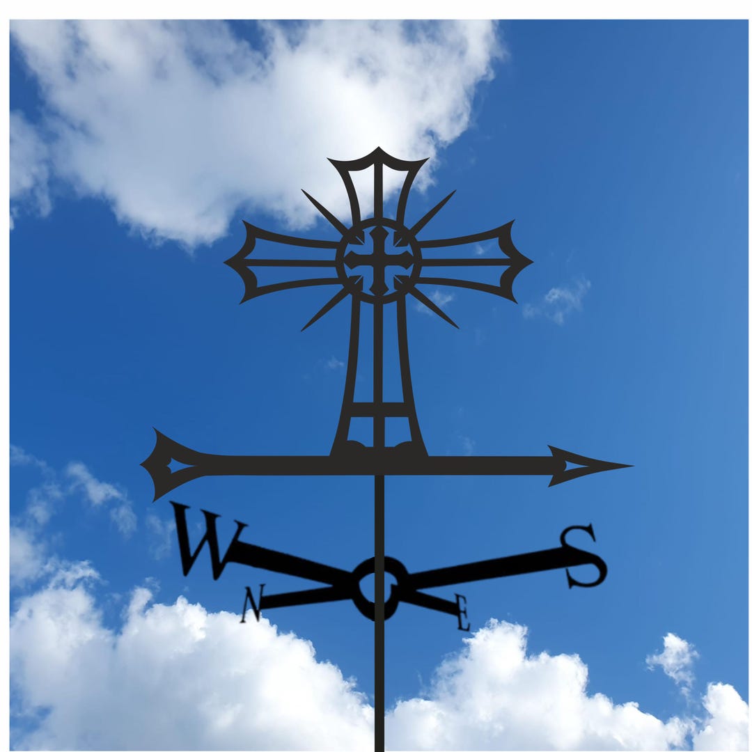 Christian Cross Weather Vane I Garden and Roof Decor I Handcrafted - Etsy