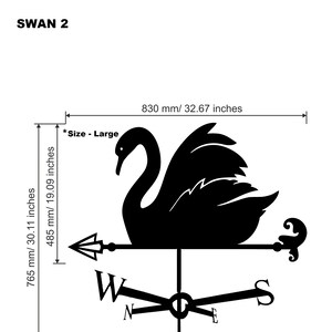 SWAN 2 Metal Plasmacut Weathervane Roof Decor Weathercock - Etsy