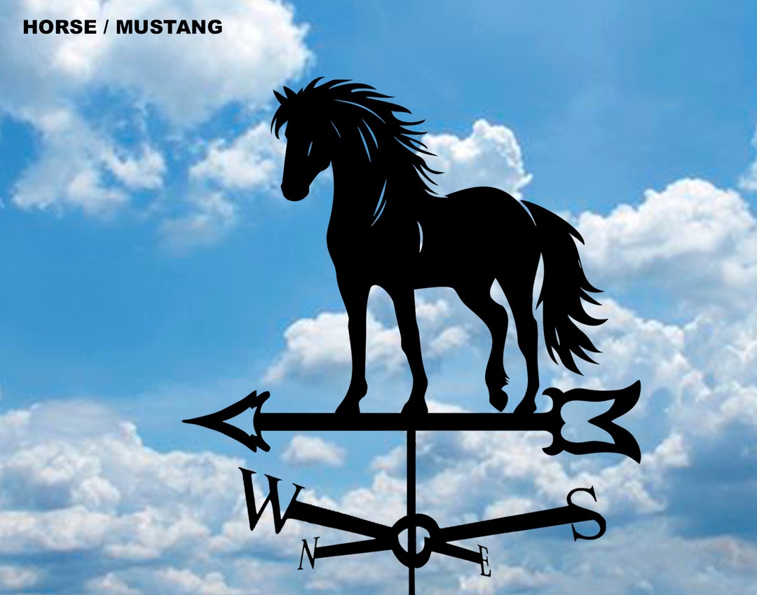 HORSE/ MUSTANG Metal Plasmacut Weathervane Roof Decor Weathercock - Etsy