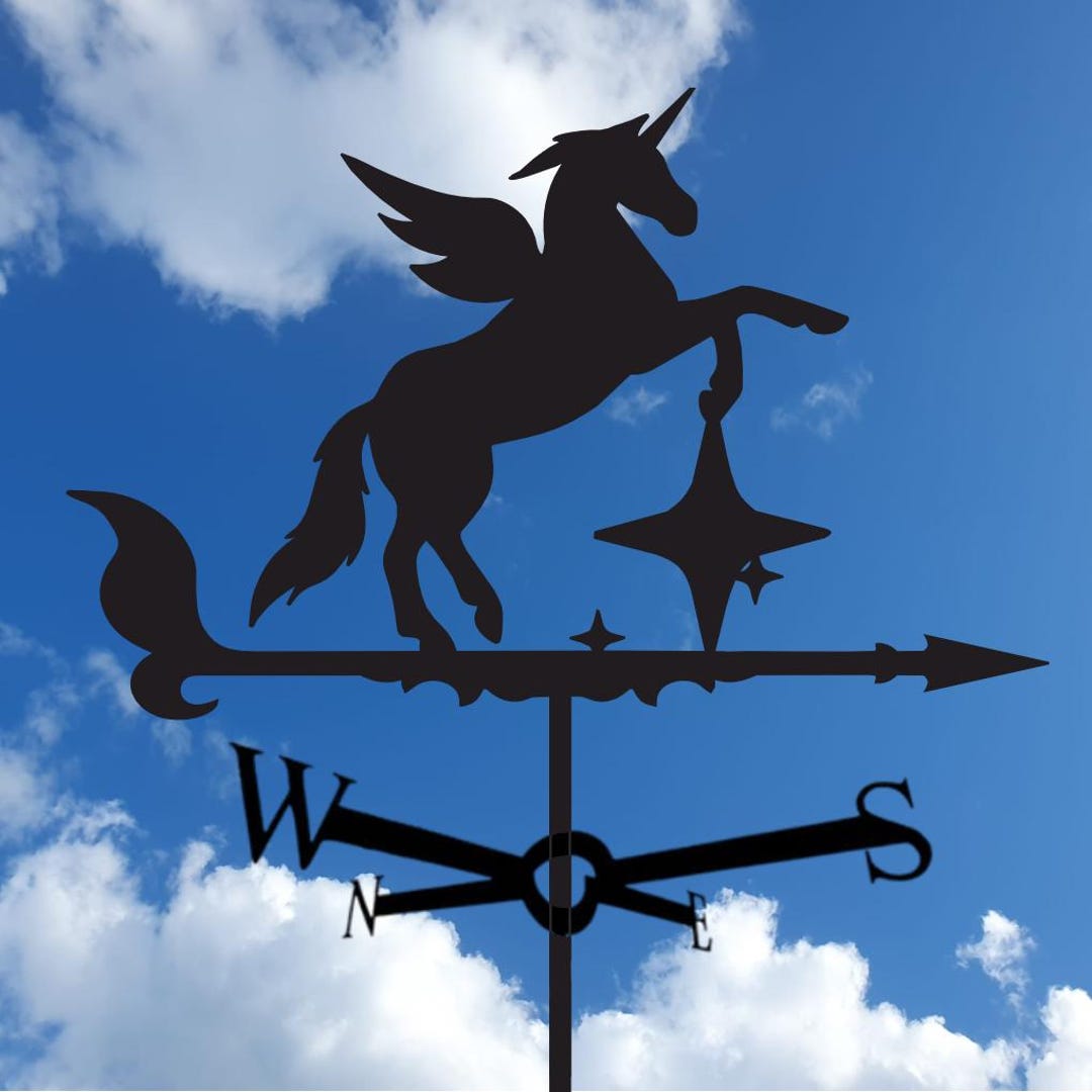 Unicorn Weather Vane | Fantasy Metal Roof Decor | Garden Unicorn ...