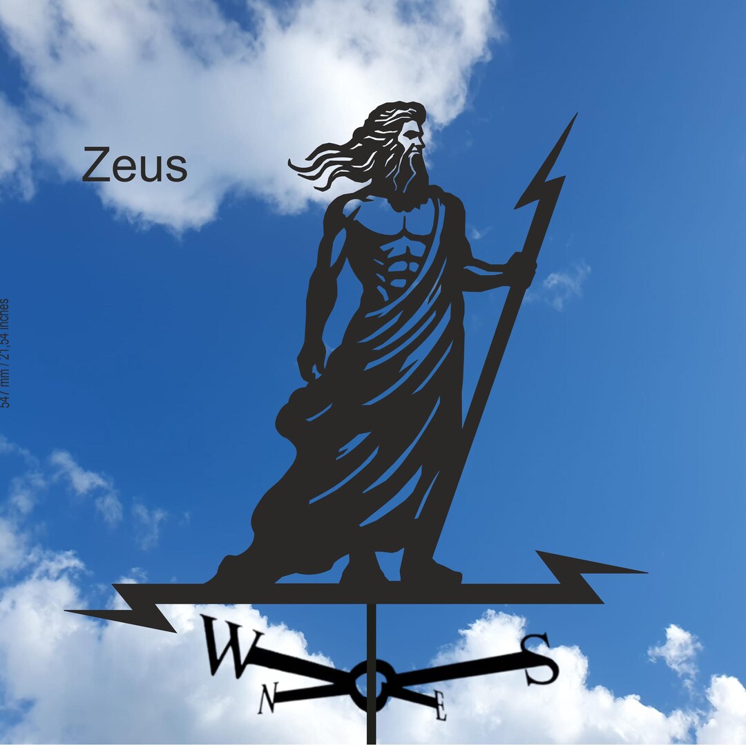 Zeus Weathervane | Metal Wind Direction Roof Decor | Greek Mythology ...