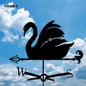 SWAN 2 Metal Plasmacut Weathervane Roof Decor Weathercock - Etsy