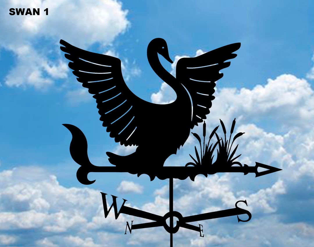 SWAN 1 Metal Plasmacut Weathervane Roof Decor Weathercock - Etsy