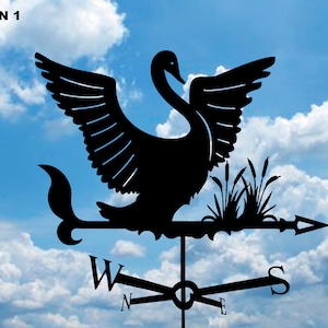 SWAN 1 Metal Plasmacut Weathervane Roof Decor Weathercock - Etsy