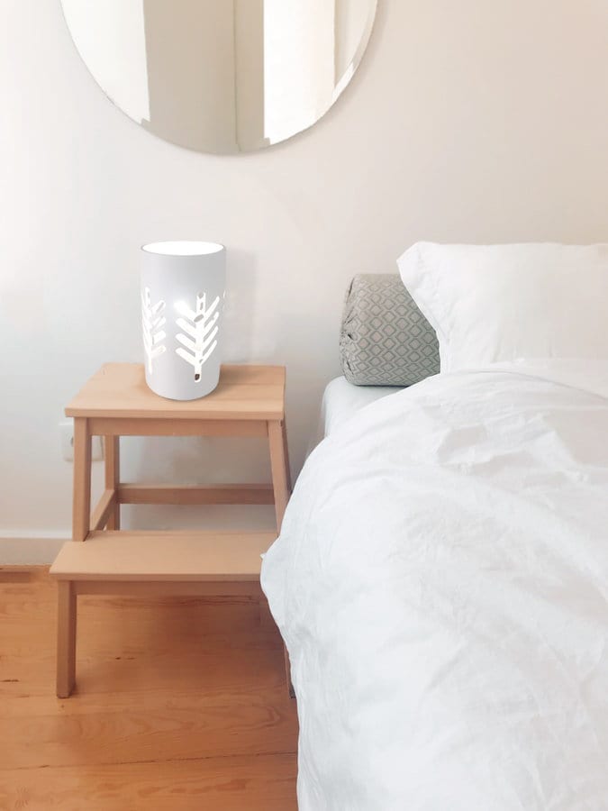 Wood Table Lamp / Bedside Standing Lamp / White Birch Handmade Desk ...