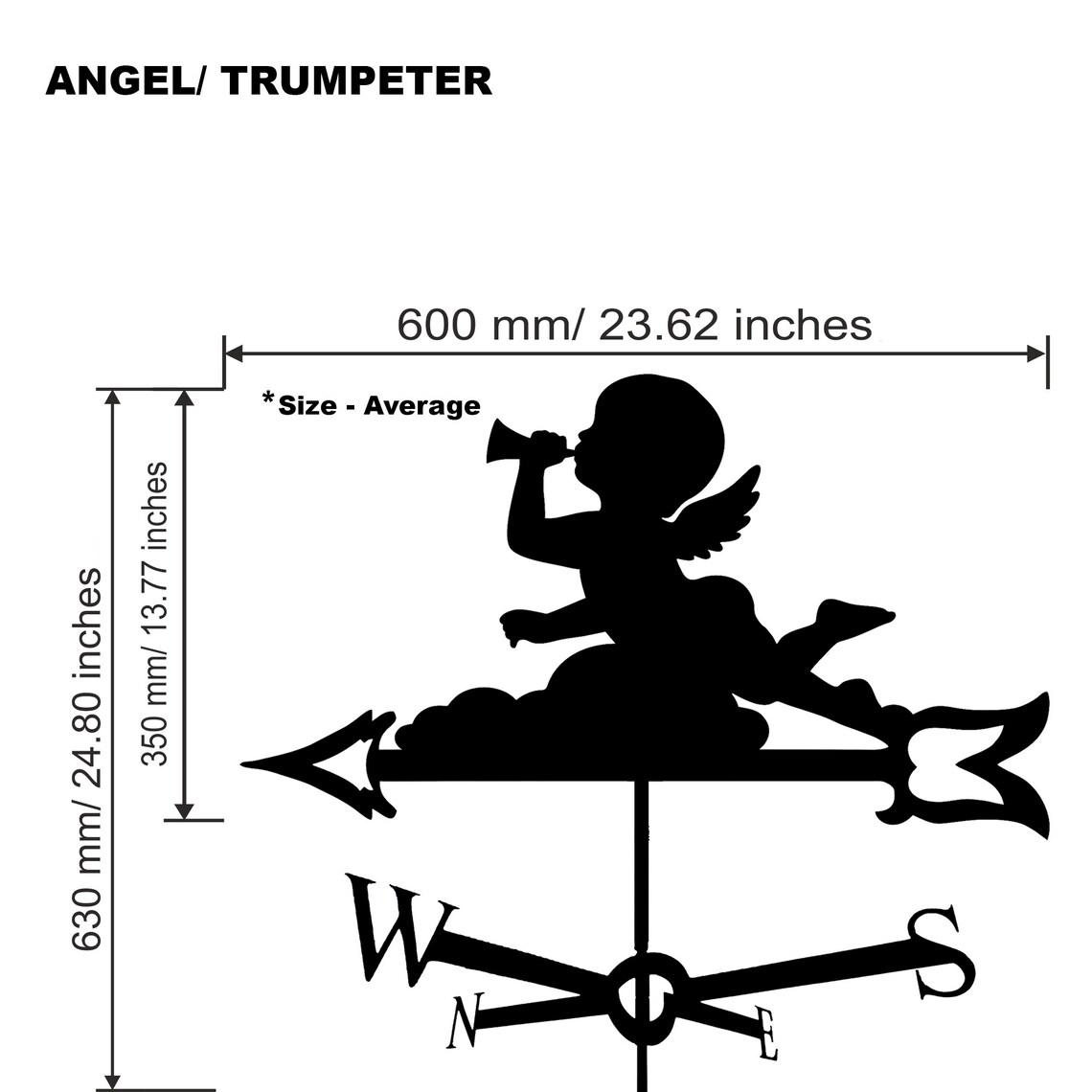 ANGEL/TRUMPETER Metal Plasmacut Weathervane Roof Decor Weathercock - Etsy